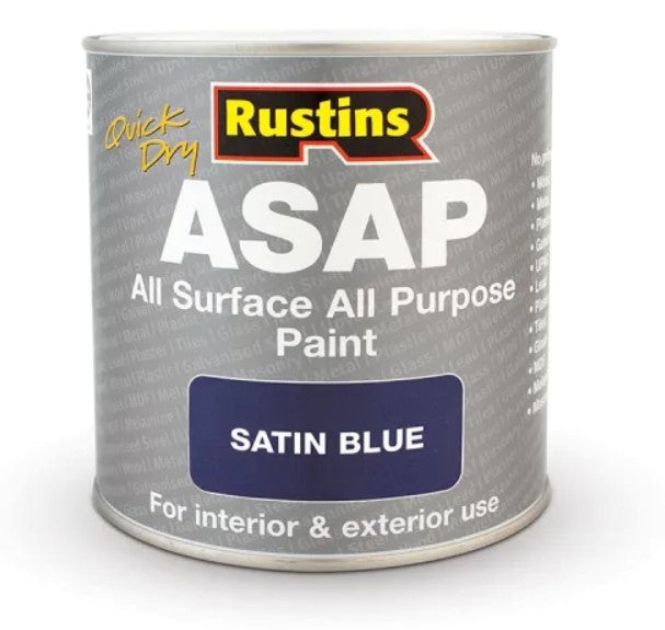 Rustins ASAP All Surface All Purpose 500ml Satin Blue Paint | Thorns ...