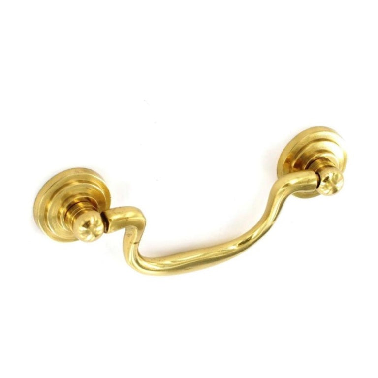 Securit Brass Drop Handle Rear Fix 63mm Cupboard Furniture Handle ...