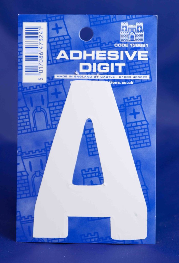 3 Inch Digit Letter A White Self Adhesive Vinyl | Thorns DIY