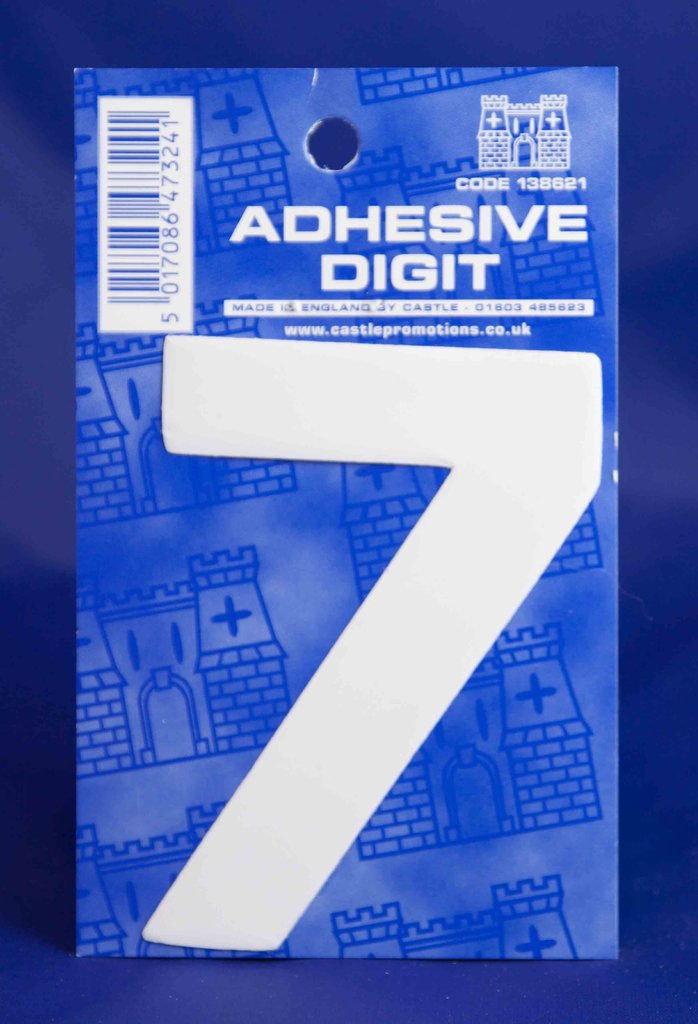 3 Inch Digit Number 7 White Self Adhesive Vinyl | Thorns DIY