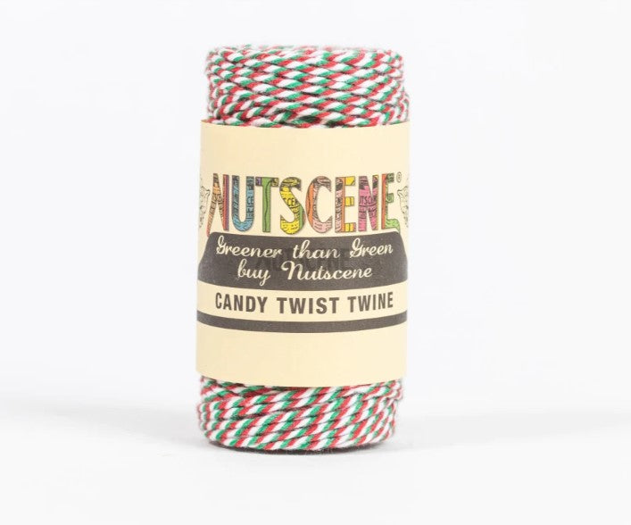 Nutscene Candy Twist Twine Red, Green and White 50m Spool | Thorns DIY