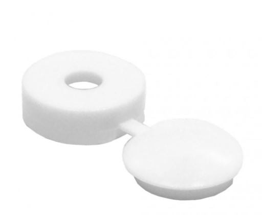 White Hinged Screw Covers Pack of 50 | Thorns DIY
